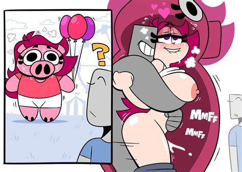 Highres 1girl 2boys Amusement Park Ass Biting Own Lip Blush
