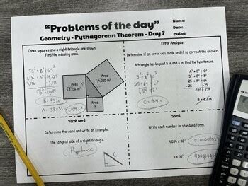 Pythagorean Theorem Angles Volume Daily Questions TPT