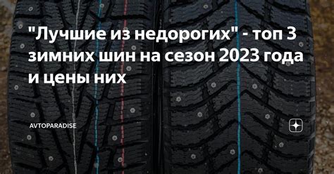 "Лучшие из недорогих" - топ 3 зимних шин на сезон 2023 года и цены них ...