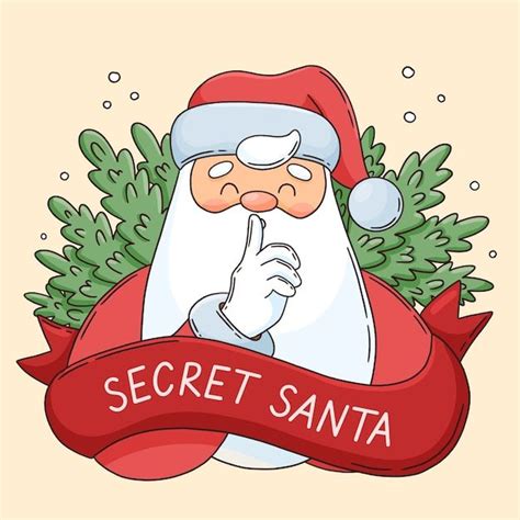 Dibujado A Mano Ilustración Secreta De Santa Vector Gratis Secret