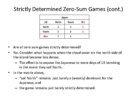 Zerosum Total Conflict Games Topic 5 The Payoff