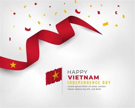 Happy Vietnam Independence Day September 2th Celebration Vector Design