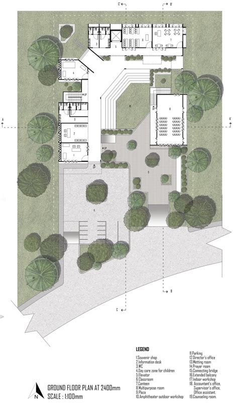 Do 2d Ground Floor Plan By Photoshop Render For Jury Sheet By