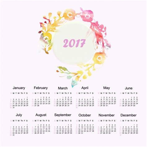 2017 Projeto Do Calendário Vetor Grátis
