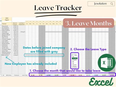 Leave Tracker Excel Template 100 Employee Absence Tracker Leave Planner Annual Leave Sick