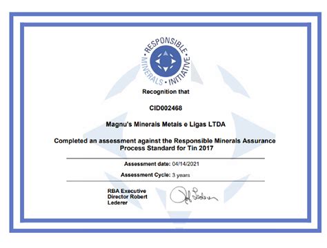 Rmi Responsible Minerals Initiative Magnu S Minerais Metais E Ligas