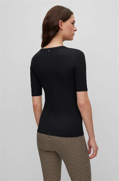 Boss Slim Fit T Shirt In A Stretch Modal Blend