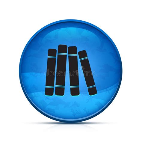 Book Library Icon On Classy Splash Blue Round Button Illustration Stock Illustration