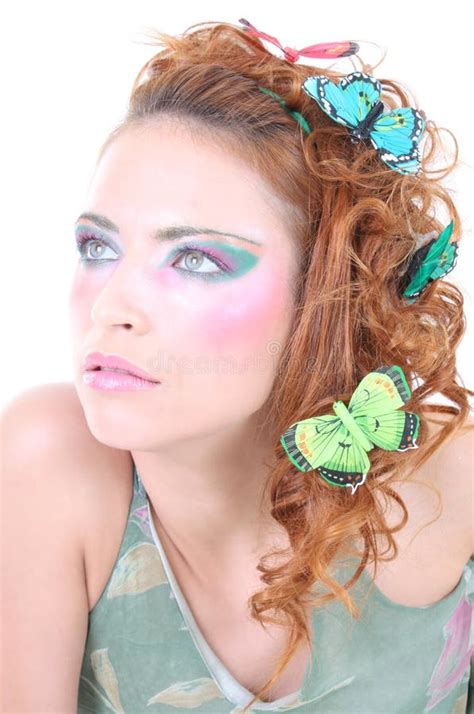 Roodharige Vrouw Met Make Up Stock Foto Image Of Dame Studio 14564546
