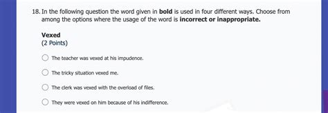 Solved 18 In The Following Question The Word Given In Bold Chegg