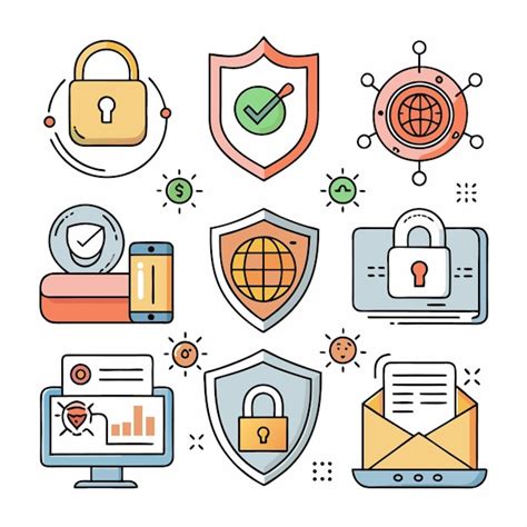 Cybersecurity Icons Protect Your Digital World Premium Ai Generated Vector