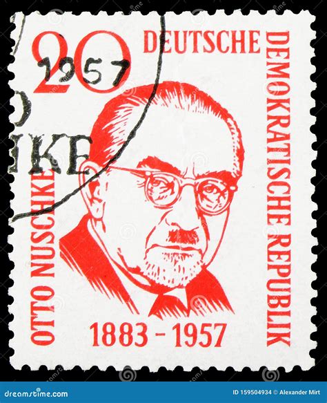 Postage Stamp Printed In Germany Democratic Republic Shows Otto Nuschke Serie Circa