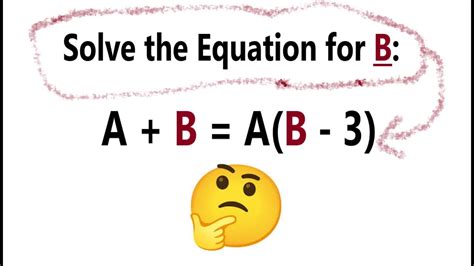 Set Up The Equation For B Rewriting Equations Youtube