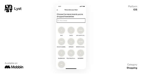 Lyst Ios Brand Selection Mobbin