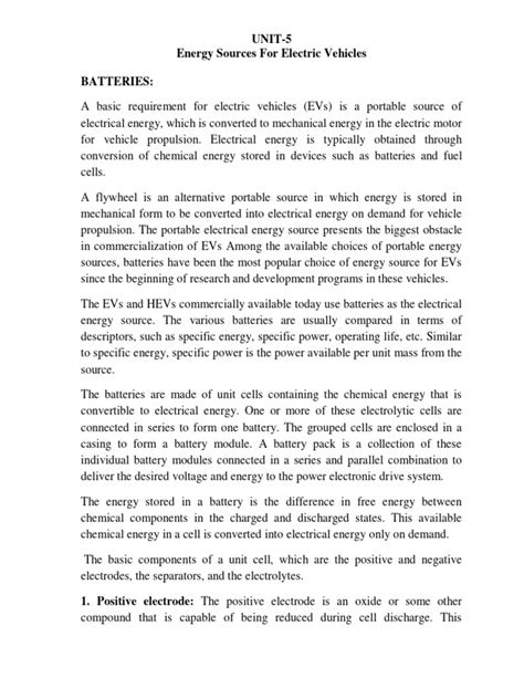 Fev Unit 5 Pdf Rechargeable Battery Lithium Ion Battery