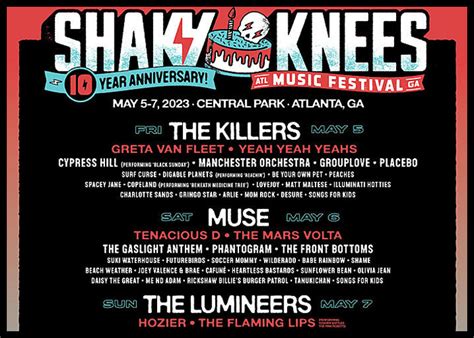 The Killers Muse And The Lumineers To Headline 2023 Shaky Knees Music