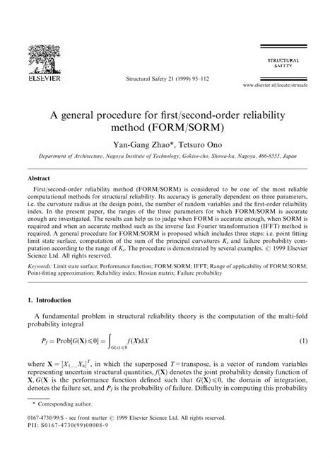 Pdf A General Procedure For Firstsecond Order Reliabilitymethod Formsorm Dokumentips