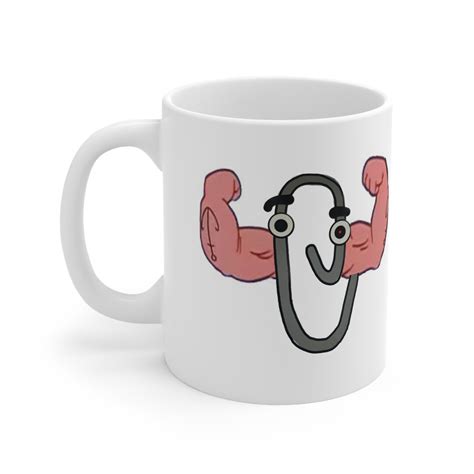 Super Buff Clippy Mug Clippy T Hand Drawn Mug Cute Clippy T