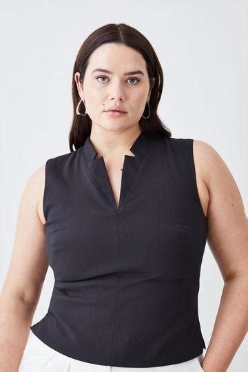 Plus Size Black Tops Karen Millen Uk