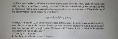 Econometrics Question Please Only Answer This