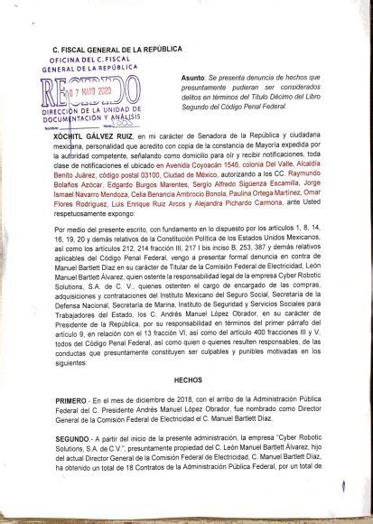 Presenta Xóchitl Gálvez Denuncias Ante Fgr Por Presuntas