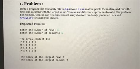 Solved Write A Program That Randomly Fills In 0 9 Into An N
