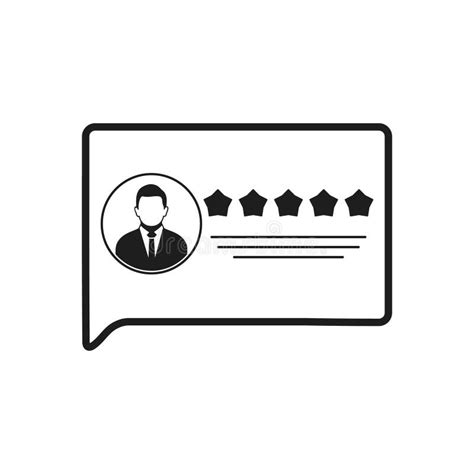 User Review Or Feedback Icon Flat Style Vector Stock Illustration Illustration Of Black Rate