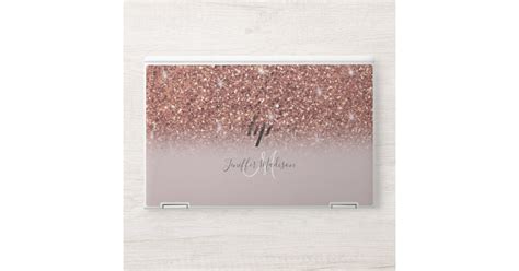 Personalized Rose Gold Glitter Drips Girly Luxury Hp Laptop Skin Zazzle
