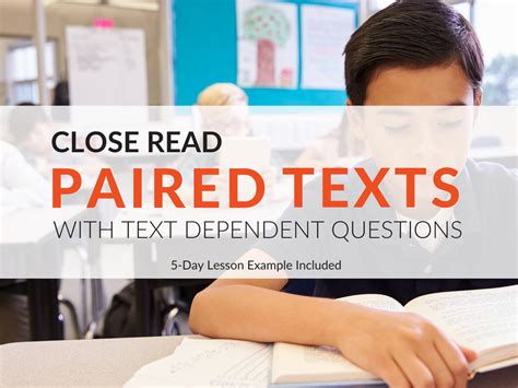 Text Dependent Questions For Close Reading Of Paired Texts 5 Day