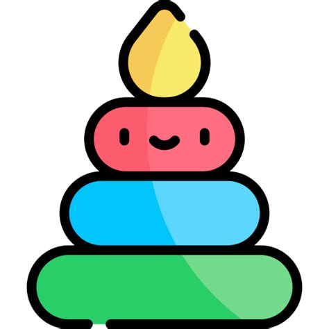 Pyramid Kawaii Lineal Color Icon