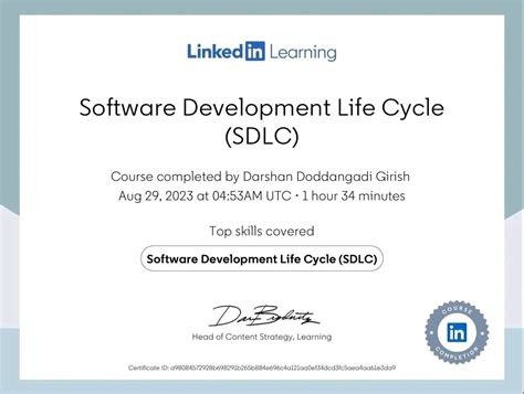 Im Excited To Share That Ive Obtained A New Certification Software Development Life Cycle
