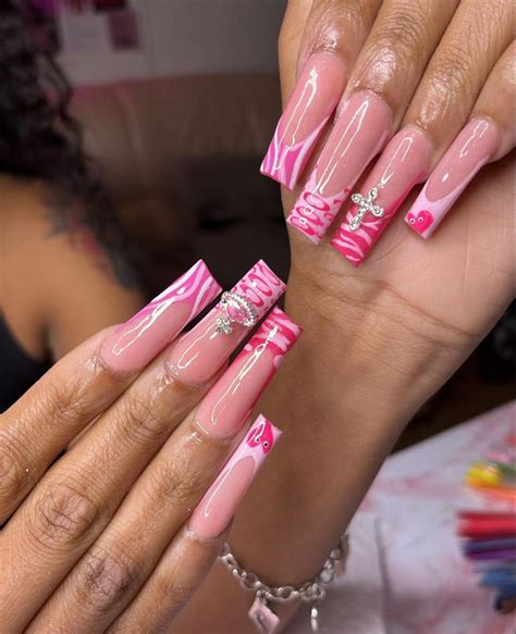Alloralyn Pink Nails Gel Nails Acrylic Nails