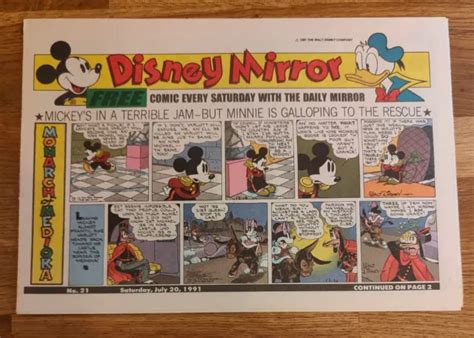 Comic Disney Mirror Uk Comic Mickey Mouse Donald Duck 1991 Comic