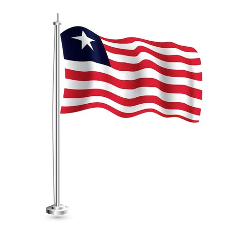 Premium Vector Liberian Flag Isolated Realistic Wave Flag Of Liberia