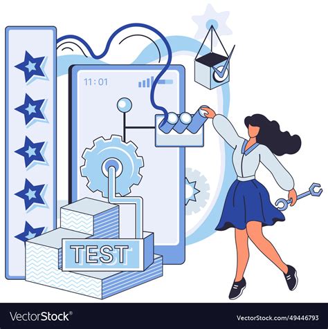 Application Testing Metaphor Royalty Free Vector Image