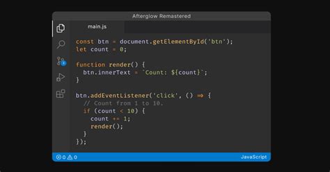 Afterglow Remastered By Marvin Hagemeister Vs Code Themes
