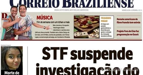 Capa Correio Braziliense Sexta 18 De Janeiro De 2019