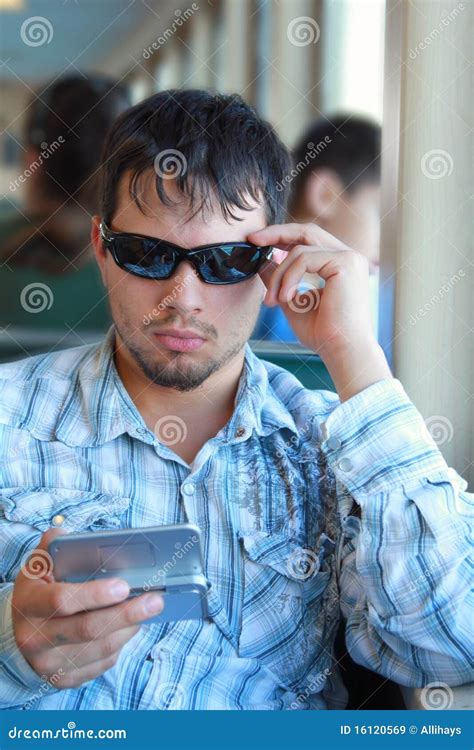 Man Texting Stock Image Image Of Read Ride Text Cell 16120569