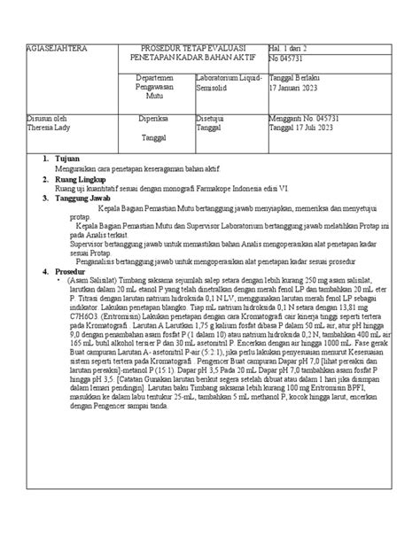 Protap Evaluasi Bahan Aktif Pdf
