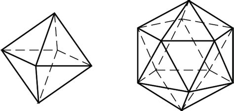 The Regular Octahedron Is On The Left The Regular Icosahedron On The