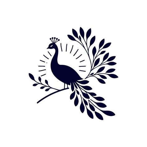 Peacock Silhouette Clip Art Isolated Vector Illustration On White