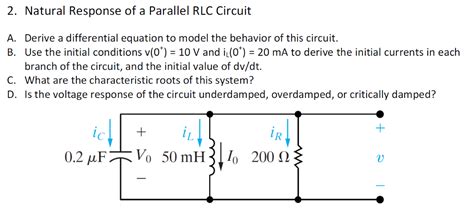 Solved Natural Response Of A Parallel RLC Circuit A Chegg