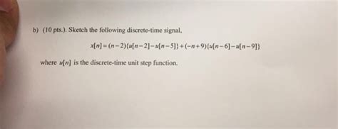 Solved Sketch The Following Discrete Time Signal X N
