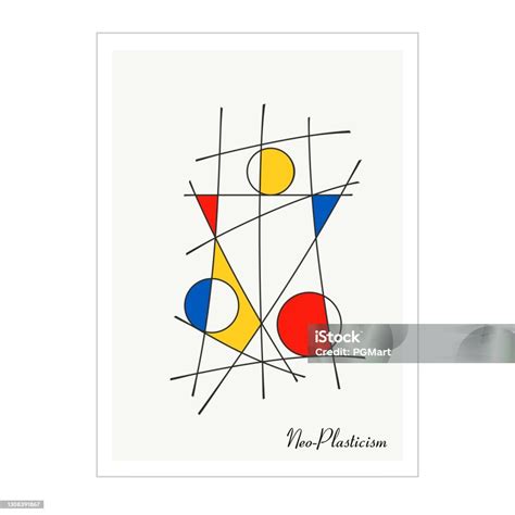 현대 포스터 작품은 네오 가소주의 바우하우스 몬드리안의 스타일로 포스트 모던 영감을 인테리어 디자인 인쇄 웹 디자인에 적합합니다 모던 양식에 대한 스톡 벡터 아트 및 기타