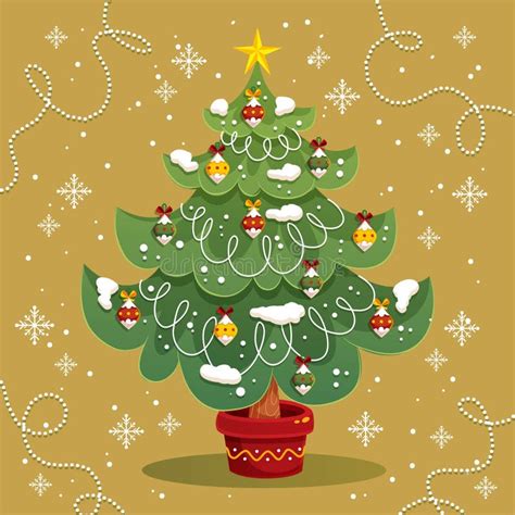 2d Christmas Tree Concept Vector Design Illustration Stock Vector