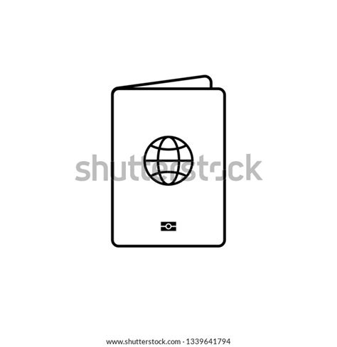 Isolated Black Thin Line Passport Simple Stock Vector Royalty Free