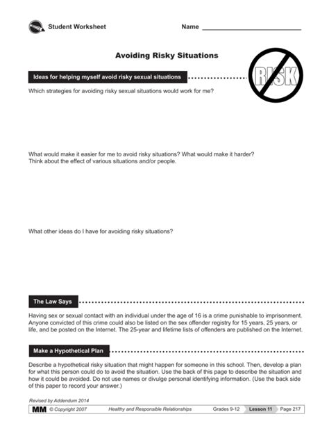 avoiding risky situations
