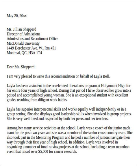 Free 9 Sample Leadership Recommendation Letter Templates In Pdf Ms
