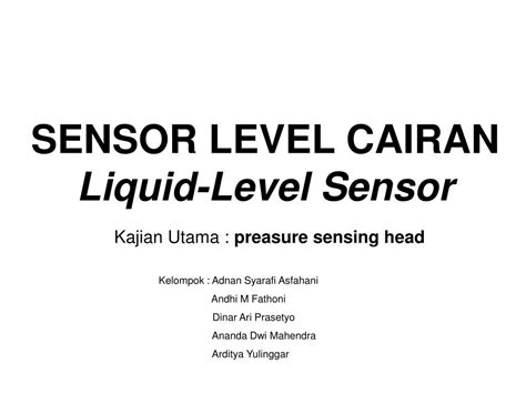 PPT SENSOR LEVEL CAIRAN Liquid Level Sensor PowerPoint Presentation Free Download ID 5493332