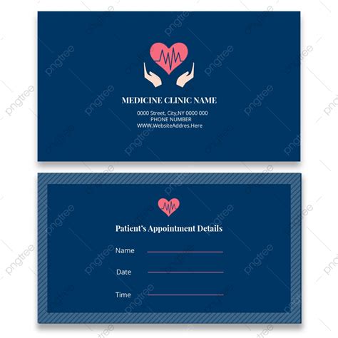 Doctor S Clinic Appointment Card Template With Heart Template Download